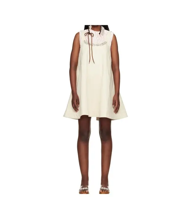 Simone Rocha A-line Mini Dress With Embellishments