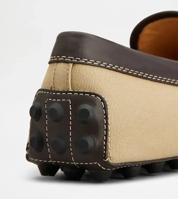 TOD'S Gommino Bubble Loafers In Canvas And Leather - Nude