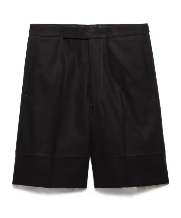 Prada Triangle-patch Shorts - Black