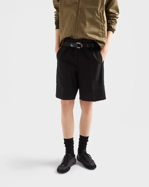 Prada Triangle-patch Shorts - Black