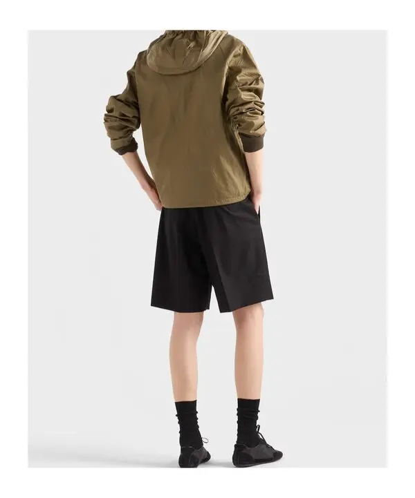Prada Triangle-patch Shorts - Black