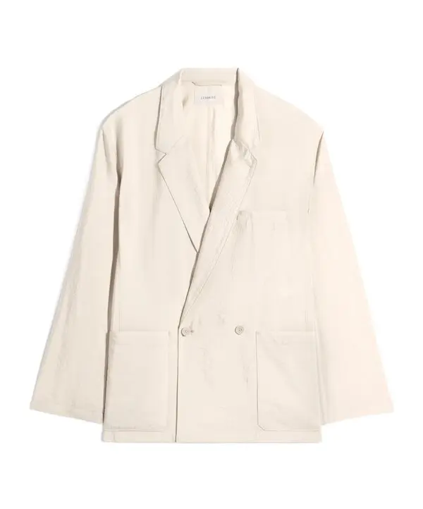 LEMAIRE Double-breasted Relaxed Fit Jacket - Oat Milk