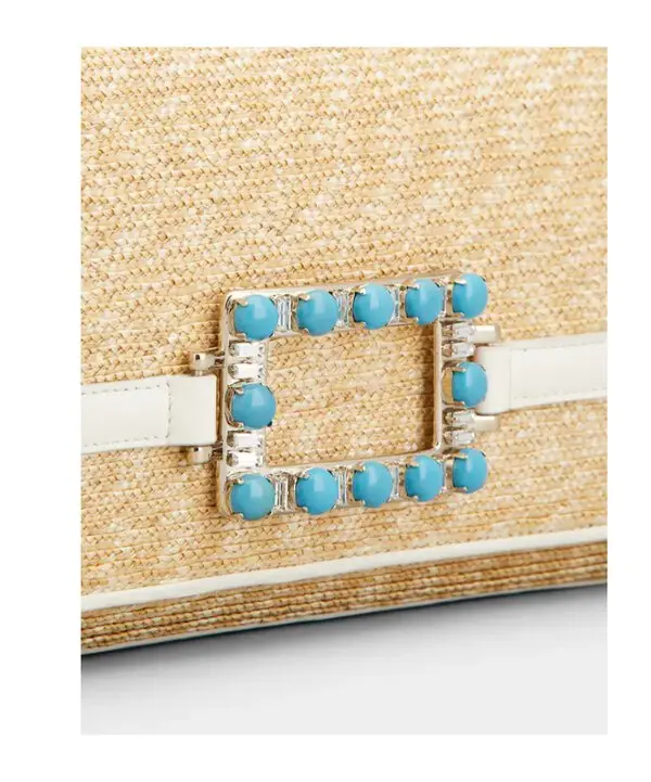 ROGER VIVIER Belle Vivier Clutch In Raffia