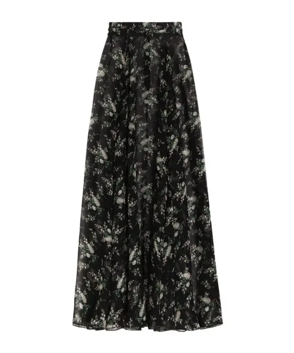 Dolce & Gabbana Floral Print Chiffon Midi Skirt - Multi-color