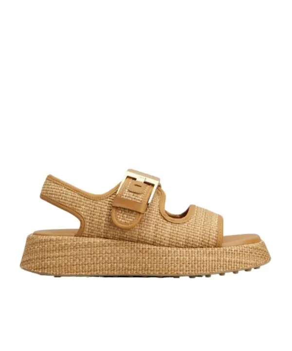 TOD'S Raffia And Leather Sandals