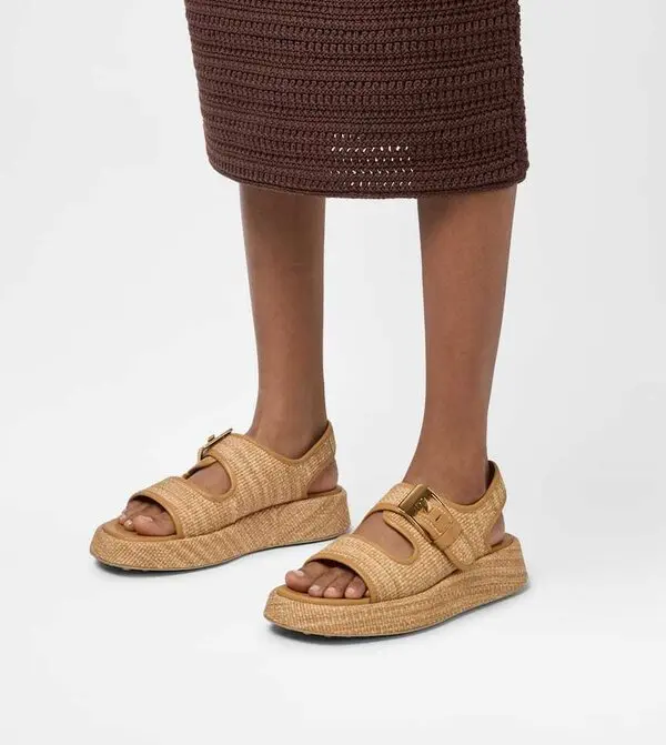 TOD'S Raffia And Leather Sandals