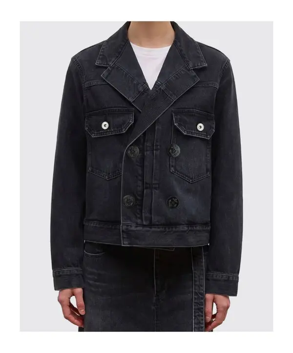 Sacai Double-breasted Denim Jacket - Black