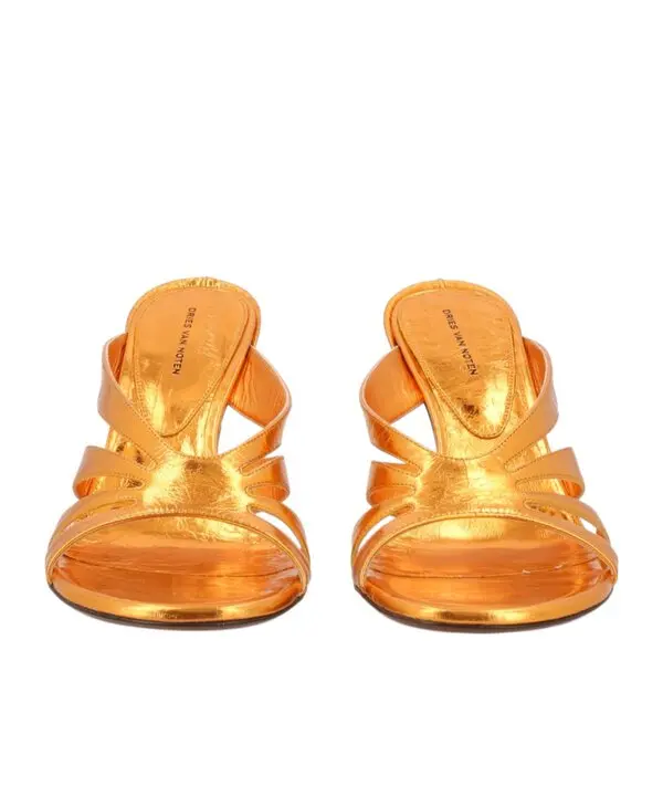 Dries Van Noten Open-toe Sculptural Heel Sandals - Yellow