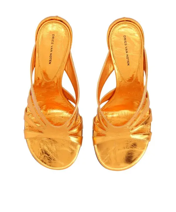 Dries Van Noten Open-toe Sculptural Heel Sandals - Yellow