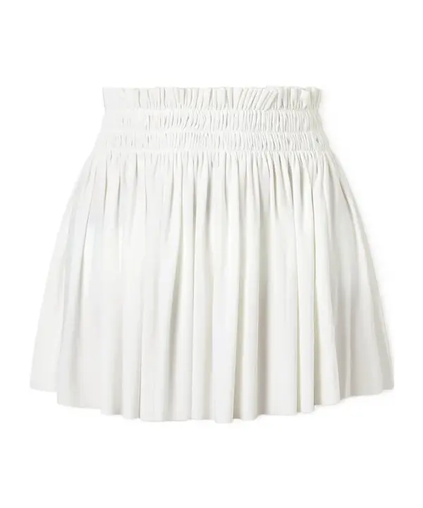 Norma Kamali Pleated Stretch Midi Skirt - White
