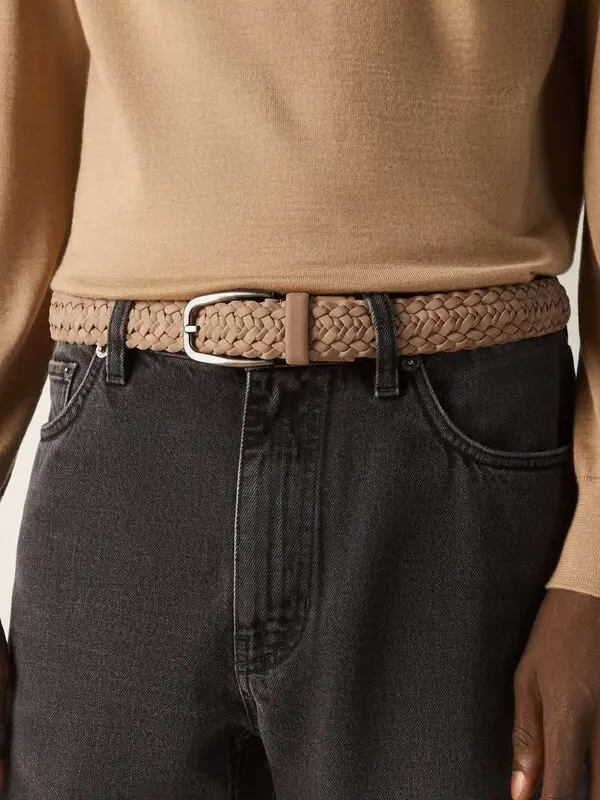 Zegna Braided Nubuck Belt