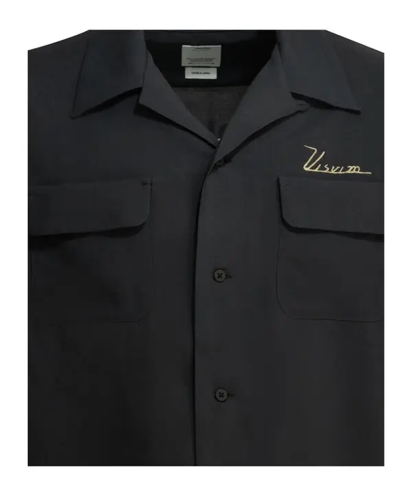 Visvim Judd Embroidered Camp-collar Shirt - Black