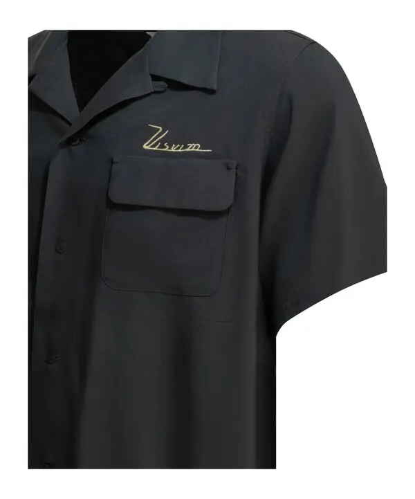 Visvim Judd Embroidered Camp-collar Shirt - Black