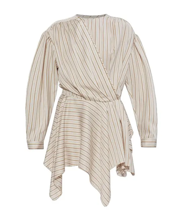 IRO PARIS Utenia Asymmetrical Wrap Dress - Beige