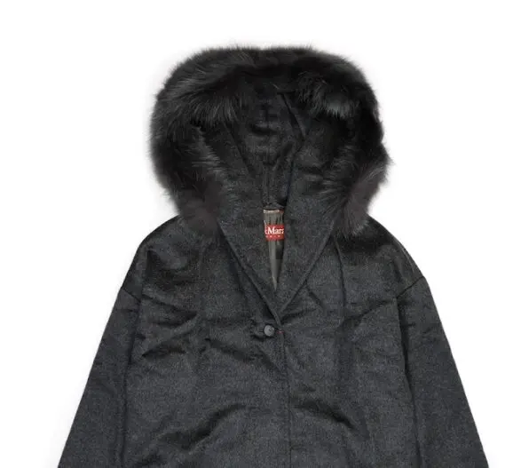 Max Mara Hooded Coat With Fur Trim