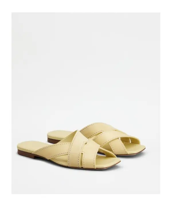TOD'S Square Toe Open Flat Slippers