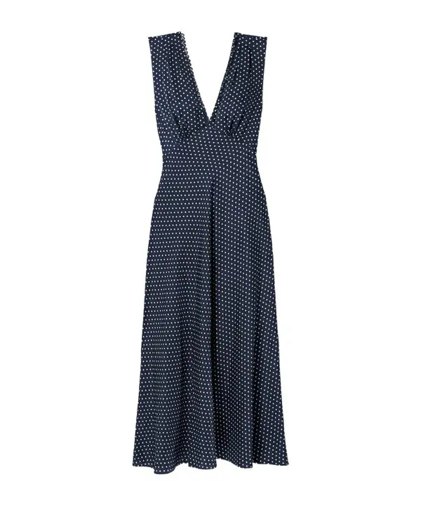 DÔEN Tahlia Polka-dot Midi Dress - Blue