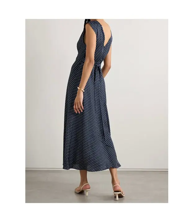 den tahlia lace-trimmed floral-print silk-charmeuse midi dress Tahlia lace-trimmed floral-print silk-charmeuse midi dress - blue