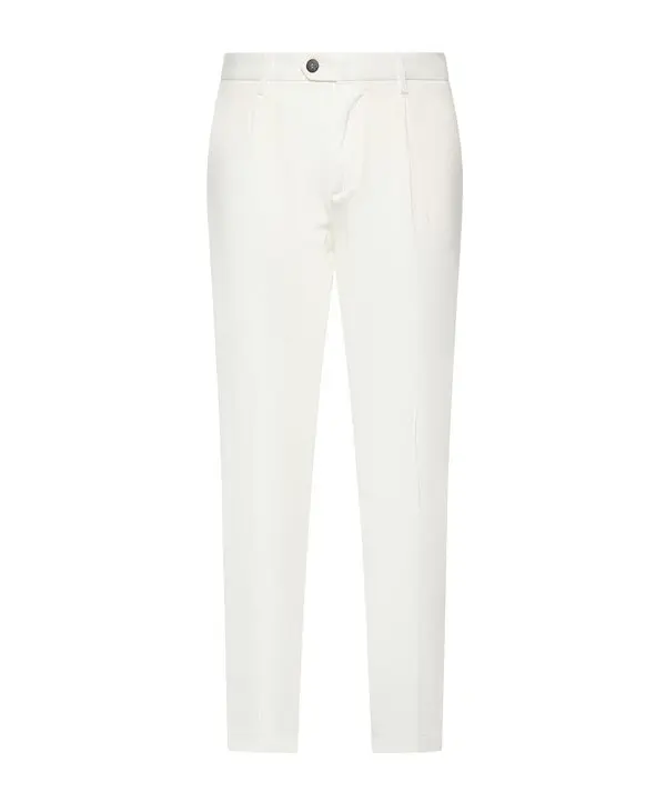 Eleventy Regular-fit Creased Trousers - White