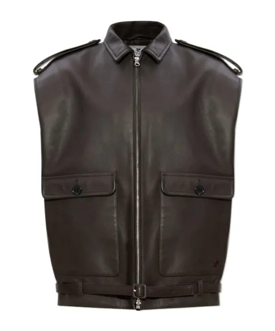 COURREGES Sleeveless Leather Jacket