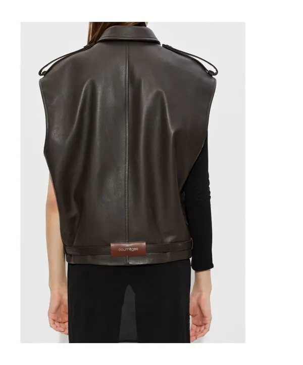 COURREGES Sleeveless Leather Jacket
