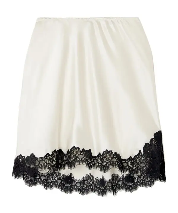 DÔEN Giuliette Lace Trim Mini Skirt - White