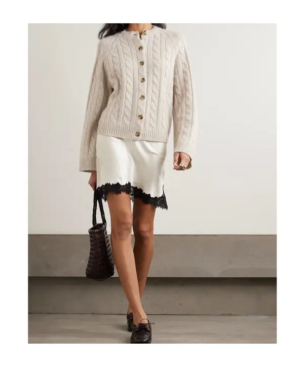 DÔEN Giuliette Lace Trim Mini Skirt