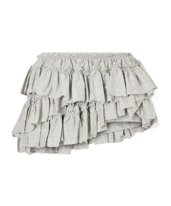 Dries Van Noten Asymmetrical Ruffled Cotton Knit Shorts