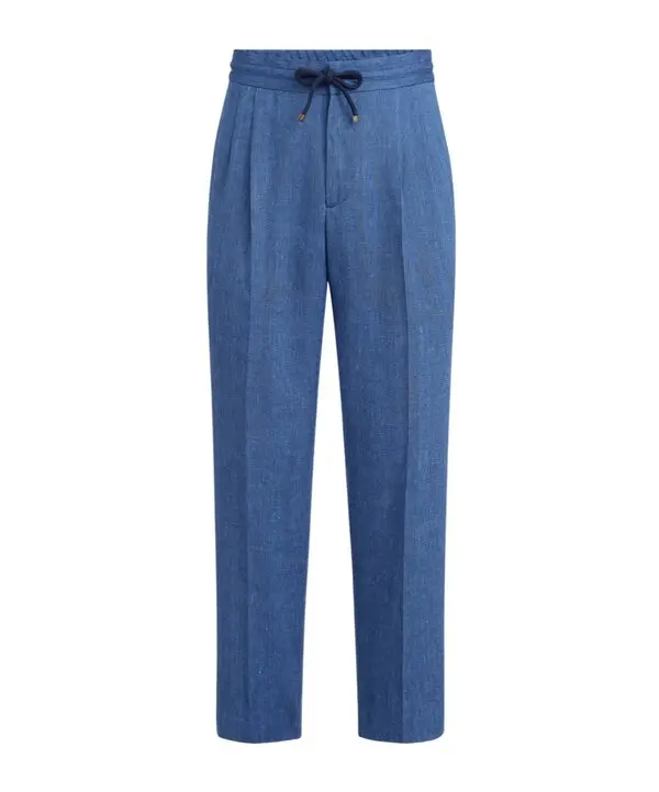 Brunello Cucinelli Drawstring Tapered Trousers - Blue