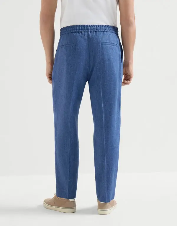 Brunello Cucinelli Drawstring Tapered Trousers - Blue