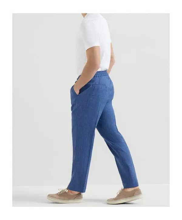 Brunello Cucinelli Drawstring Tapered Trousers - Blue