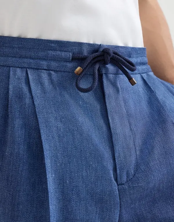 Brunello Cucinelli Drawstring Tapered Trousers - Blue