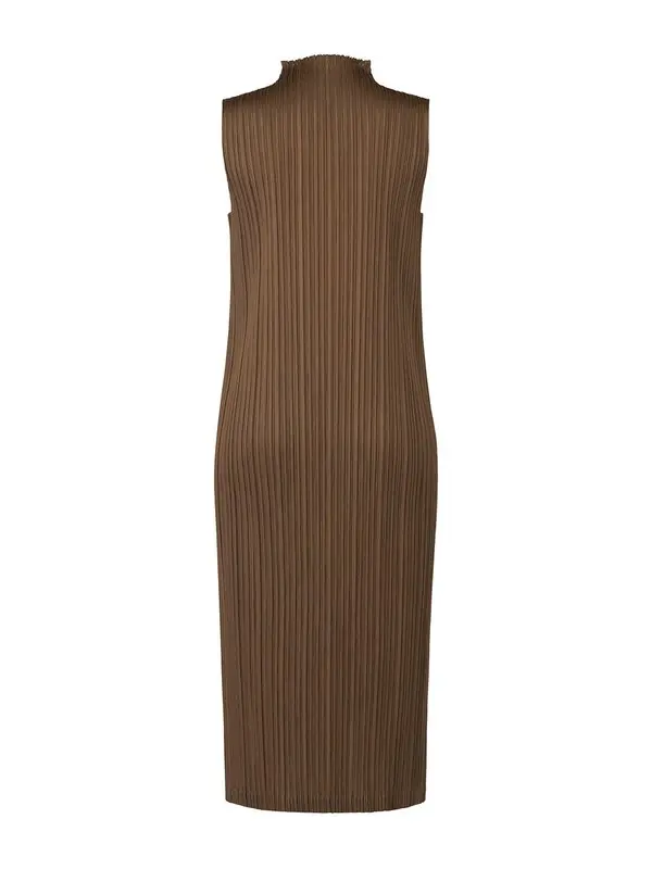 Issey Miyake Sleeveless High Neck Pleated Dress
