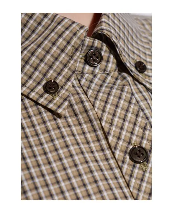 Versace Sleeveless Micro-check Shirt - Nude