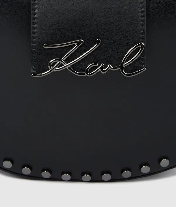 Karl Lagerfeld K/signature Stud-embellished Shoulder Bag - Black