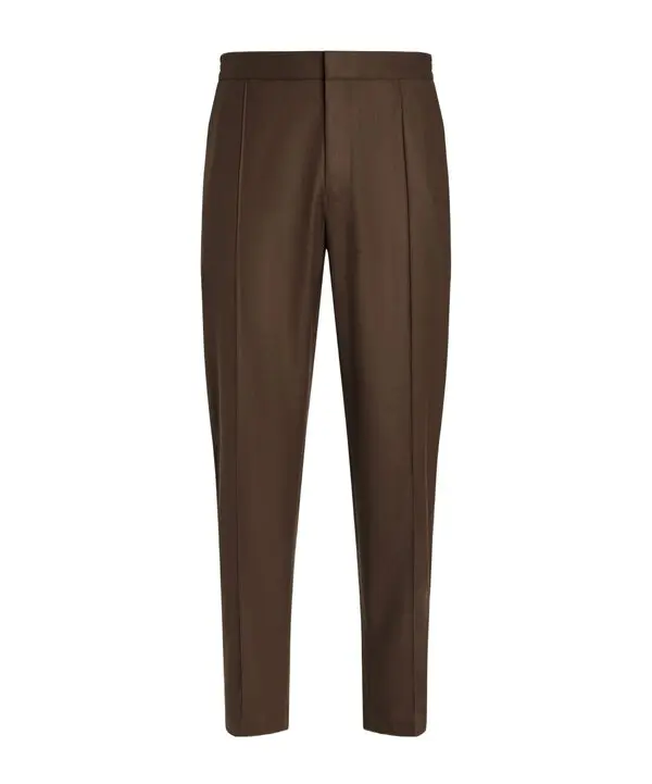 Zegna Pleated Wool-blend Trousers