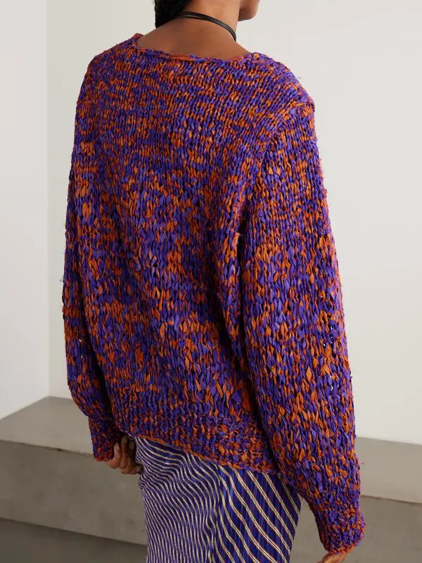 Dries Van Noten Oversized Frayed Sweater - Multi-color
