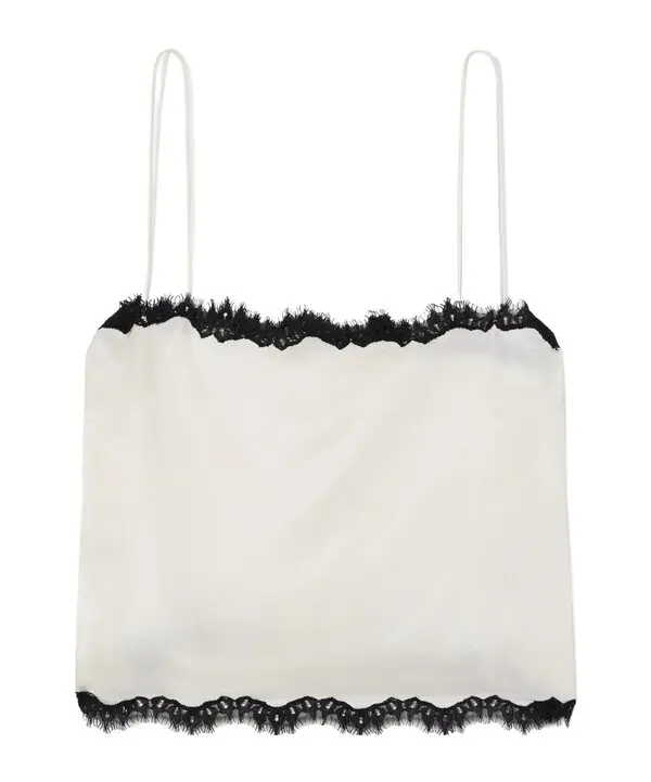 DÔEN Square Neck Lace Top - Off White