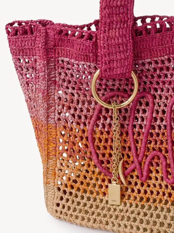 Chloé Open-weave Banana Tote Bag - Multicolored Orange
