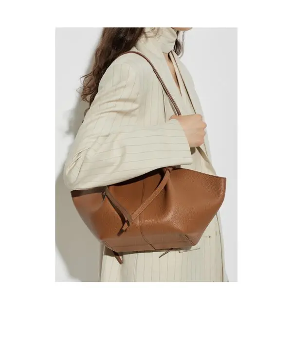 Yuzefi Double Handle Shoulder Bag - Brown