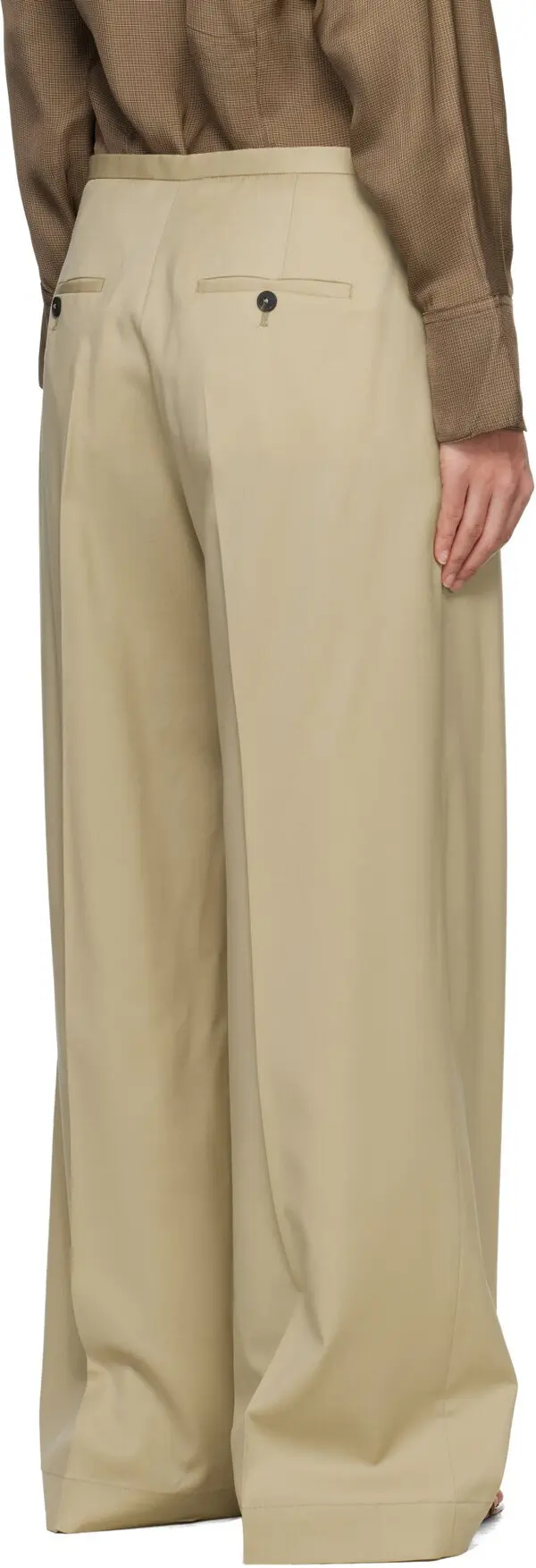 RÓHE Drawstring Pleated Trousers - Beige