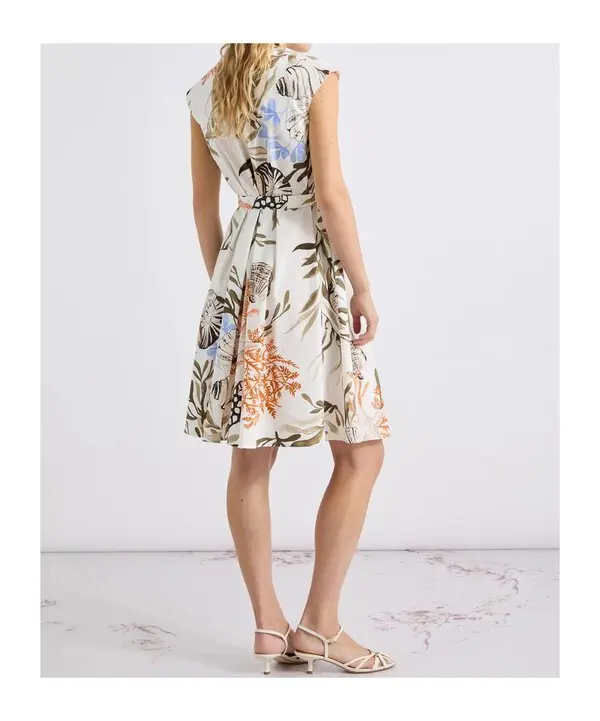 Marella Printed V-neck Dress With Concealed Zipper