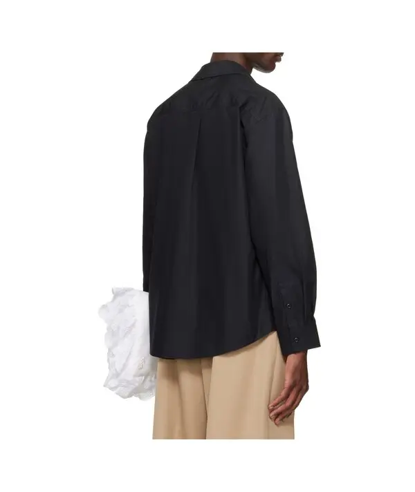 Simone Rocha Embellished Long-sleeved Shirt - Black