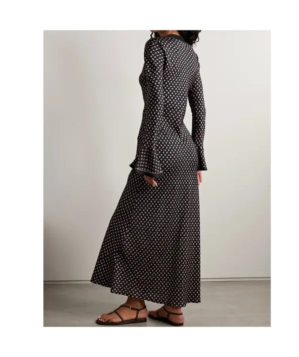 DÔEN Davina Paisley-print Silk-blend Twill Midi Dress