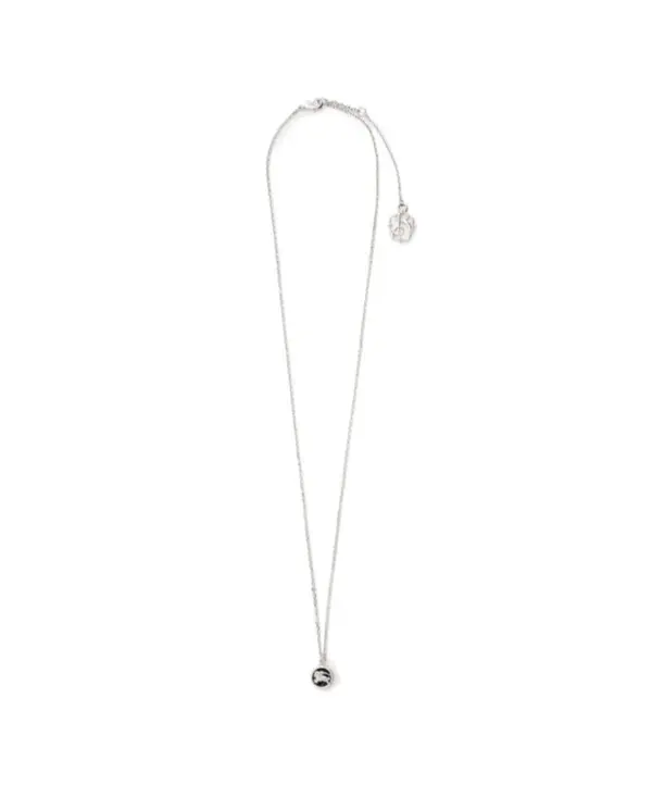 Burberry Chain-link Necklace With Onyx Disc And Equestrian Knight Design - Silver/black
