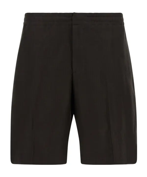 Zegna Elastic Waist Bermuda Shorts - Brown