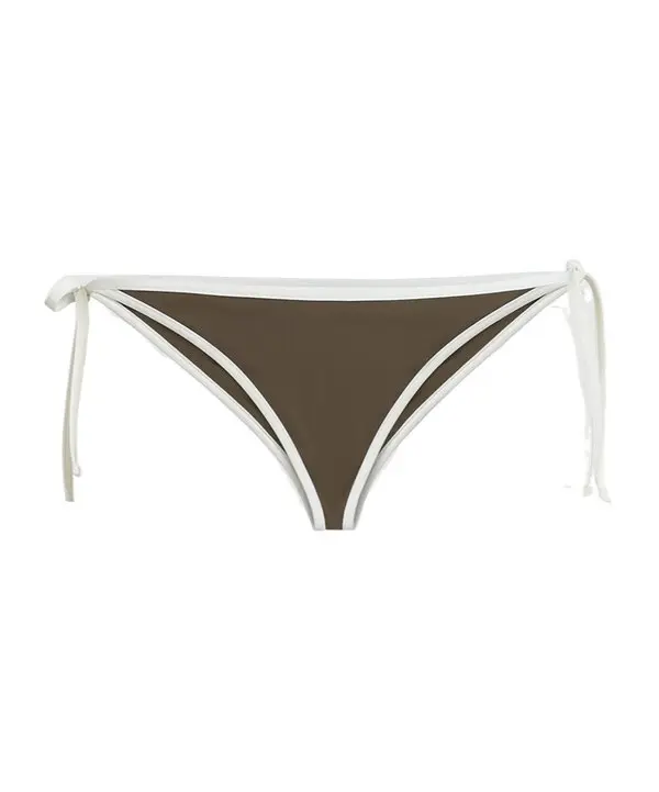 Brunello Cucinelli Contrast-piped Bikini Bottoms - Brown