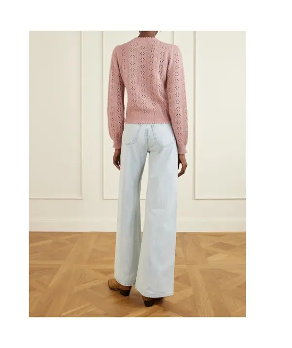 DÔEN Long-sleeved Cardigan With Round Neck - Pink
