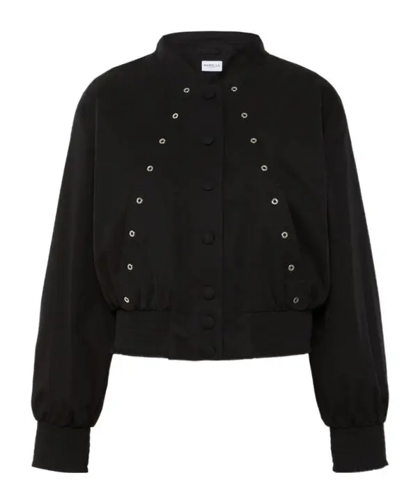 Marella Eyelet Cotton Bomber Jacket
