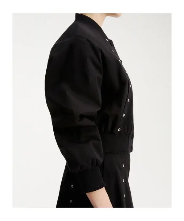 Marella Eyelet Cotton Bomber Jacket
